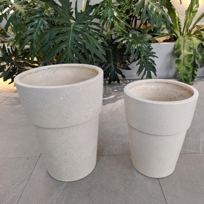 Cina Pot di fibra di cemento personalizzato con finitura scolpita a mano La soluzione definitiva per la visualizzazione delle piante in vendita