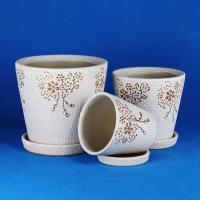 China Customized Ceramic Pots Waterproof Fireproof Small Round Planters for Indoor Use for sale