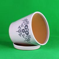 China QUANGUI Glazed Ceramic Flower Pot Indoor Planter Waterproof Fireproof Round 6 Inch for sale