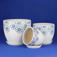 China Customized Round Ceramic Pots with Drainage Glossy Finish Indoor Planter Small Size Single for sale