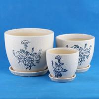 China Customized Round Ceramic Pots with Drainage Glossy Finish Indoor Planter Small Size Single for sale