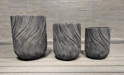 China Potes de fibra de cimento resistentes à geada esculpidos à mão para resistência à geada duradoura à venda