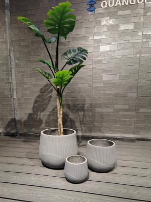 China Indoor Hotel Garden Home Reinforced Clay Planter Fiber Clay Modern Design for sale