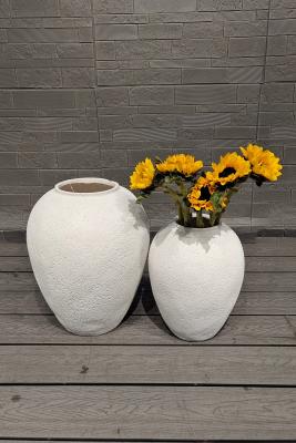 China Orifícios de drenagem em panelas redondas de fibra de cimento para amantes de plantas à venda