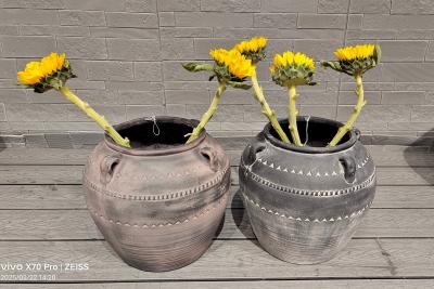 Cina Fioriera rotonda da esterno in fibra di argilla con affidabilità di 5-6 anni in vendita