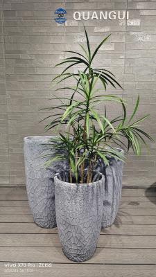 Cina geometrica crepita - come il design grigio rotondo piantagione di argilla di fibra con un modello di mosaico leggero resistente a bassa manutenzione vaso da fiore vacanza villa ufficio decorazione tetto giardini progetto di paesaggio in vendita