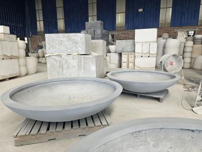 China Extra Large Shallow Circular Round Fiber Clay Planter Garden Park Succulents Ground Covers Landscaping for sale