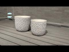 Groothandel Fiber Clay Flower Pots voor binnen- en buitendecoratie Versterkte klei plantendoos