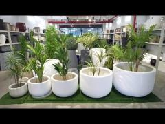Light Weight Flower Pot Clay Cement Plant Pots Hotel Decorative Pots Large Fiberglass Round Cylinder