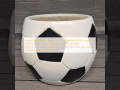 soccer ball design sporty fun - themed appearance tapered spherical fiber clay planter lightweight durable low-maintainence flower pot holiday Villa office decoration garden landscaping project