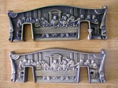 Cina Accessori per la bara in resina di bronzo Last Supper Design Placca dell'angolo della bara RSL01 in vendita