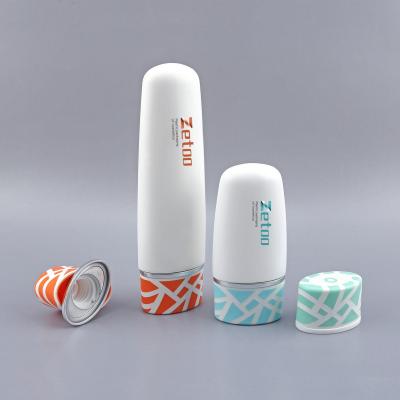 China Oval Empty Makeup Bottles 50ml / 100ml Cosmetic Packaging Bottles With 40mm Diameter Cap for sale