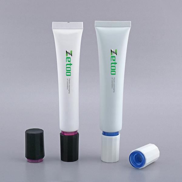 Quality White Essential Oil Tube Packaging 10ml - 30ml Eye Cream Tube With Two Color Matt Screw Caps for sale