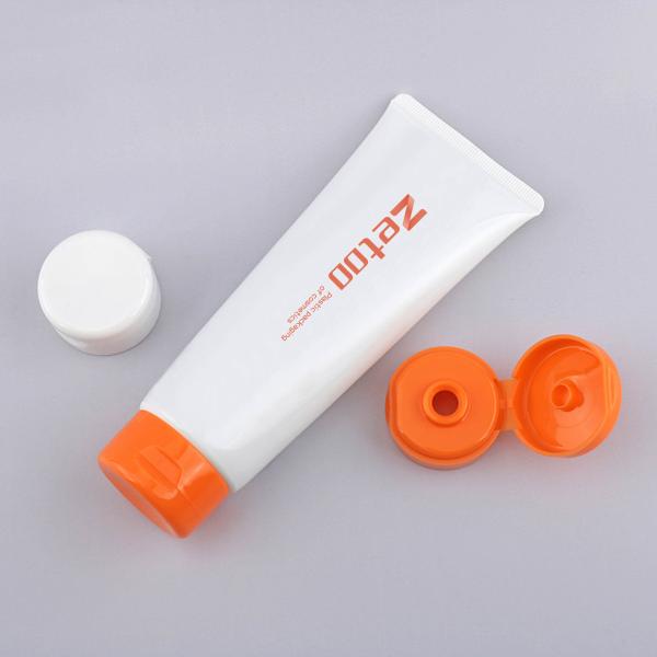 Quality Customized Skincare Tube Packaging PE / ABL Empty Plastic Lotion Tubes With Glossy Flip Top Caps for sale