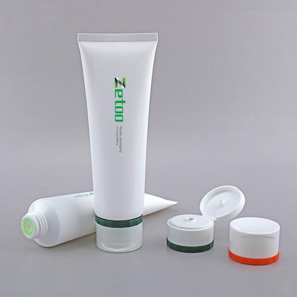 Quality 70ml - 180ml Squeeze Tube Containers White Empty Lotion Tube With Double Layer Flip Top Caps for sale