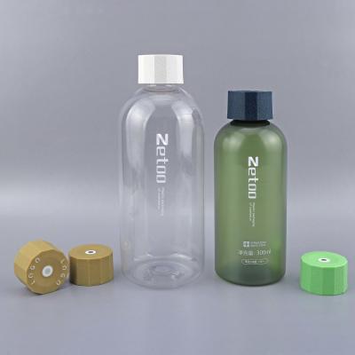 China Transparent Plastic Cosmetic Bottle Round Cream Plastic Bottle 250ml / 300ml for sale
