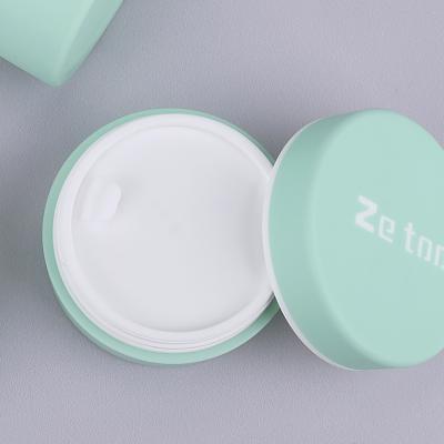 China Two Color Empty Plastic Cosmetic Jars 50ml Eye Cream Jar With Customized LOGO Cap for sale