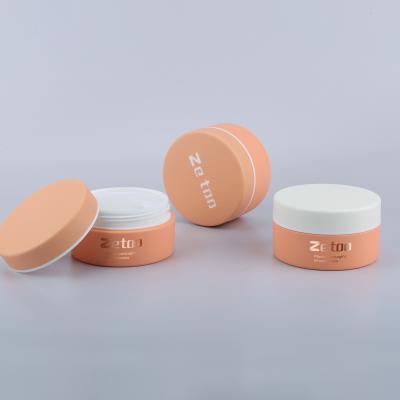 China Two Color Empty Plastic Cosmetic Jars 50ml Eye Cream Jar With Customized LOGO Cap for sale