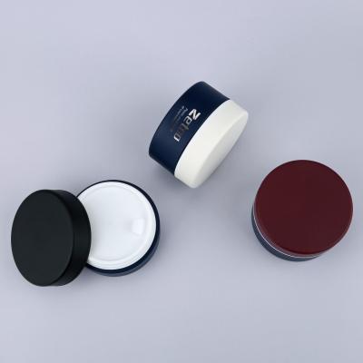 China Soft Touch Cosmetic Cream Container Two Color Custom Plastic Jar 50ml With Matt Cap for sale