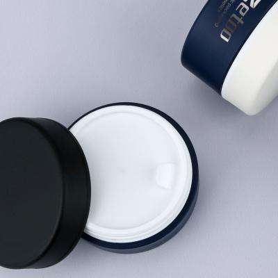 China Soft Touch Cosmetic Cream Container Two Color Custom Plastic Jar 50ml With Matt Cap for sale