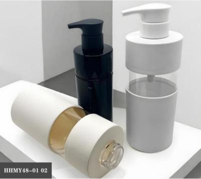 China Customized Plastic Luxury Shampoo Bottles 300/500ml PE/PET Double Layer Bottle for sale
