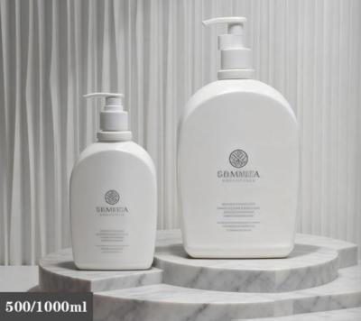 China Customized Plastic Luxury Square Shampoo Bottles 500ml/1000ml PE Bottle for sale