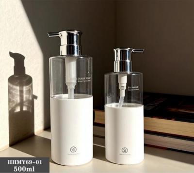 China Customized Plastic Luxury Shampoo Bottles 500ml PET Bottle for sale