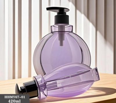China Customized Plastic Luxury Shampoo Bottles 420ml PET Bottle for sale