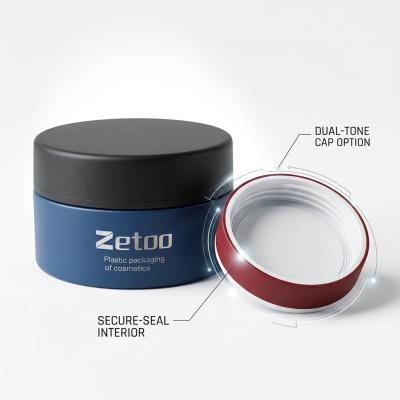China 100ml PP Blue Color Cosmetic Jar Skincare Cream Container With Matt Cap Customized Empty Plastic Packaging Jar for sale