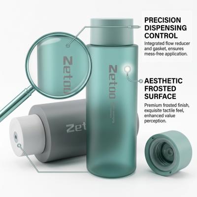 China 200ml Laser Engraved PET Skincare Bottle 45mm Matt Center Cap Premium Logo For Serum Lines Custom OEM for sale