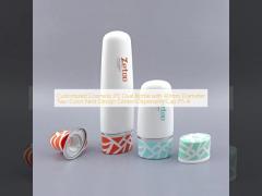 Customized Cosmetic PE Oval Bottle with 40mm Diameter Two-Color Nest Design Center-Dispensing Cap P5-A