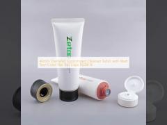Black Skincare Tube Packaging 70ml - 180ml Facial Cleanser Tube With Glossy Flip Top Caps