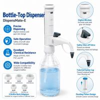 China Adjustable Bottle-Top Dispenser for Routine Liquid Dispensing 0.5–60 mL for sale