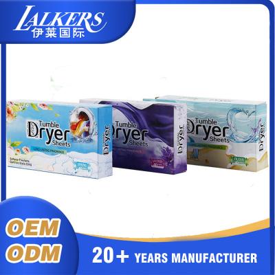 China ODM OEM Safe Fabric Softener Sheets Nature Fragrance Portable For Hotel for sale