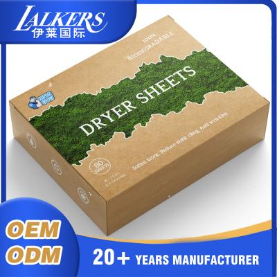 China Lalkers Eco-Friendly Fabric Softener Dryer Sheets 9.45x6.3 Inches with Anti-Static Fresh Linen Scent for sale