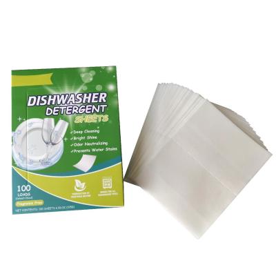 China Dishwasher Detergent Sheets Natural Formula Solid Dishwasher Detergent Strips for sale