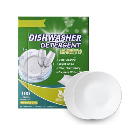 China Dishwasher Detergent Sheets Natural Formula Solid Dishwasher Detergent Strips for sale