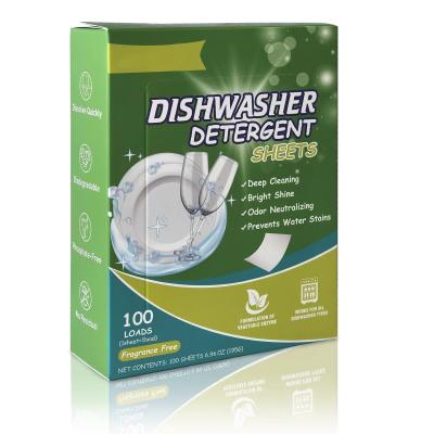 China Dishwasher Detergent Sheets Natural Formula Solid Dishwasher Detergent Strips for sale