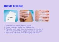 China Custom Body Wash Sheets 11×7 cm Biodegradable with Lemon Fragrance - 30/60 Sheets per Box for sale