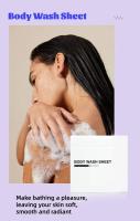 China Custom Body Wash Sheets 11×7 cm Biodegradable with Lemon Fragrance - 30/60 Sheets per Box for sale
