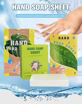 China Custom Solid Hand Soap Sheets Dissolvable Effervescent Foaming Hand Soap Tablet for sale