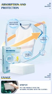 China Anti Staining Color Absorbing Laundry Sheets Dyeing Proof Eco Friendly for sale