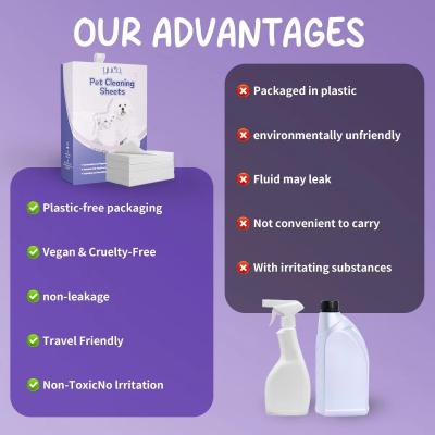 China Extra Thick Pet Cleaning Sheets Disposable Lightweight Dog Shampoo Sheets For Indoor Clean for sale