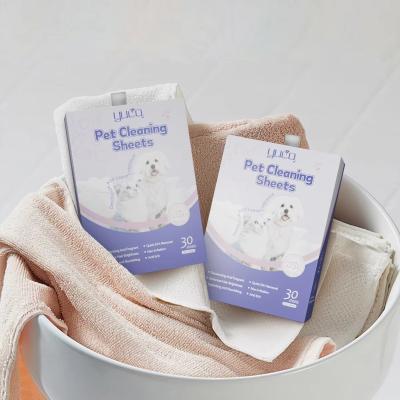 China Extra Thick Pet Cleaning Sheets Disposable Lightweight Dog Shampoo Sheets For Indoor Clean for sale