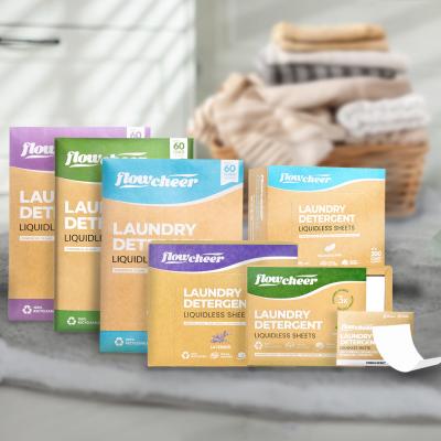 중국 친환경 세탁 세제 시트 생분해성 세탁 세제 스트립 식물성 판매용