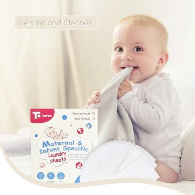 China Eco-Friendly No Harmful Baby Formula Clean Laundry Detergent Sheet Strip Laundry Sheets for sale