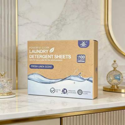 China Strong Cleansing Eco-Friendly Laundry Detergent Sheets with Customizable Fragrance for Tough Stains for sale