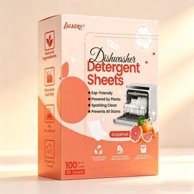 China Eco Friendly Hypoallergenic Long-Lasting Dishwashing Sheets and Dishwasher Detergent Sheets for sale