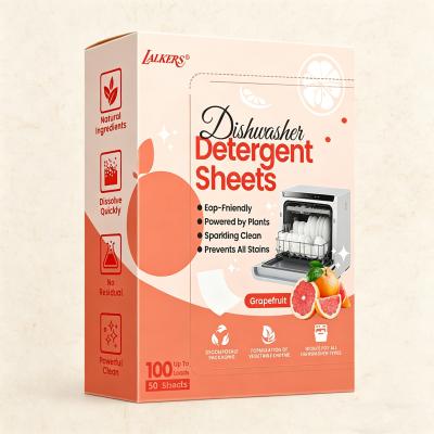 China Eco-Friendly Hypoallergenic Long-Lasting Dishwasher Detergent Sheets for Effortless Dish Washing for sale