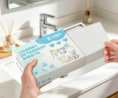 China Eco-Friendly Strong Cleansing Laundry Detergent Sheets with Customizable Fragrance for Tough Stain Removal for sale